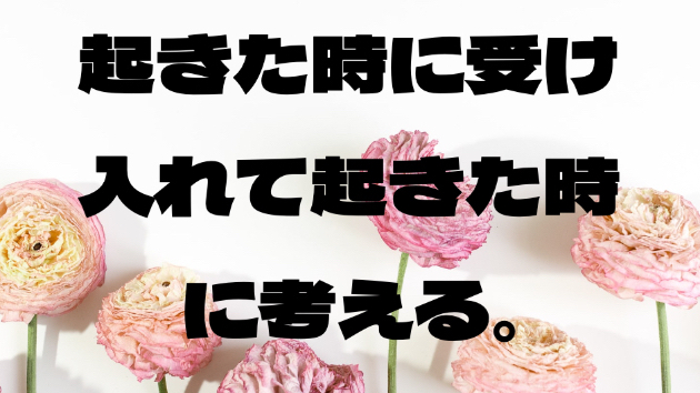 起きた時に受け入れて起きた時に考える。｜SaiCoo｜coconalaブログ